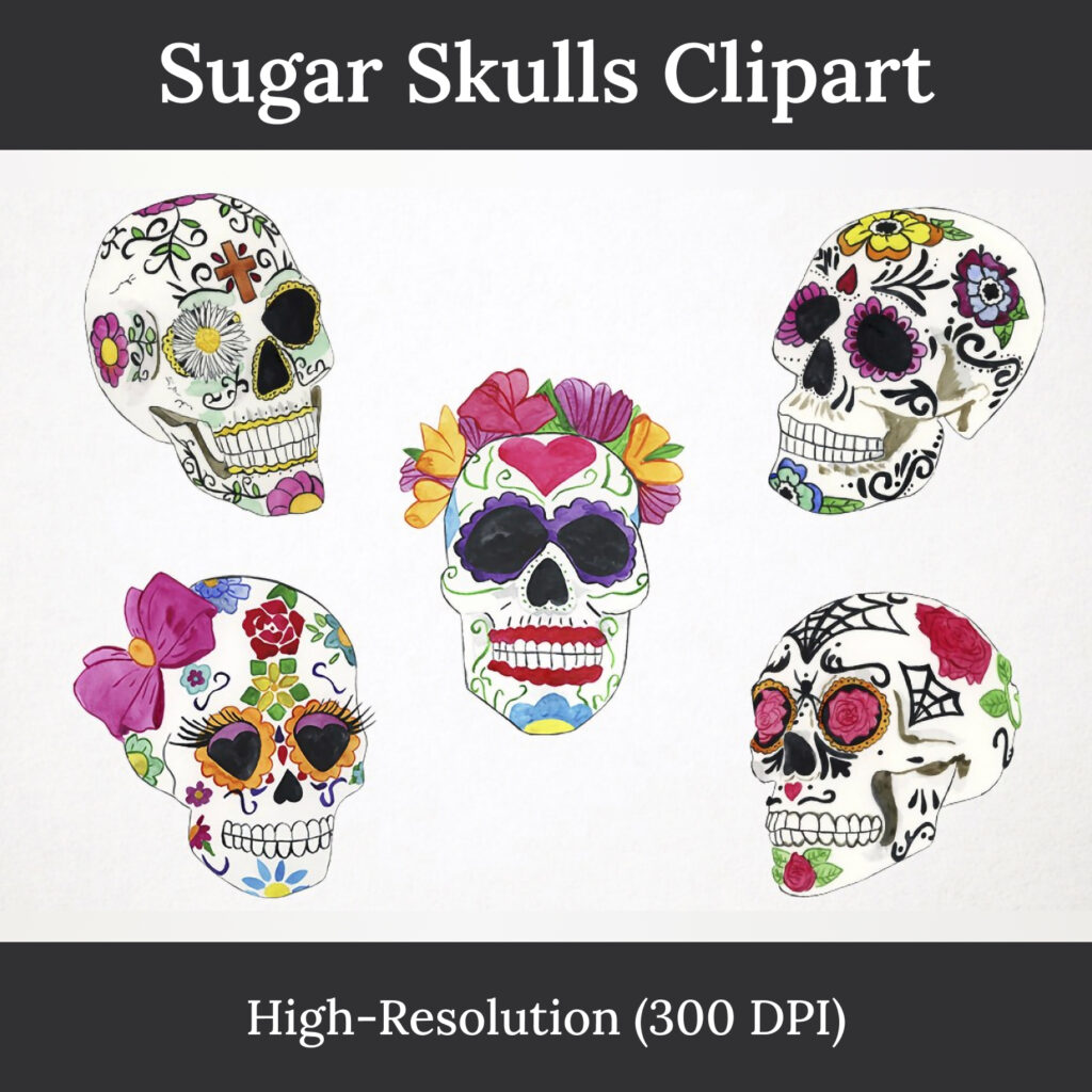 Sugar Skulls Clipart – MasterBundles