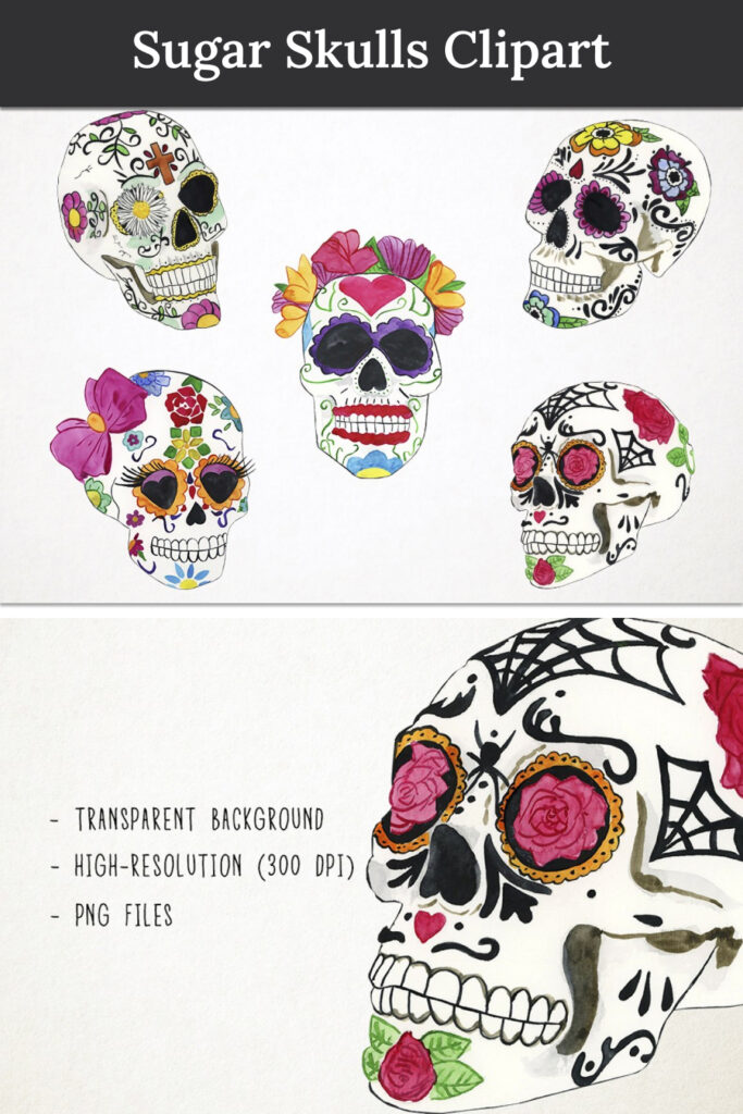 Sugar Skulls Clipart – MasterBundles