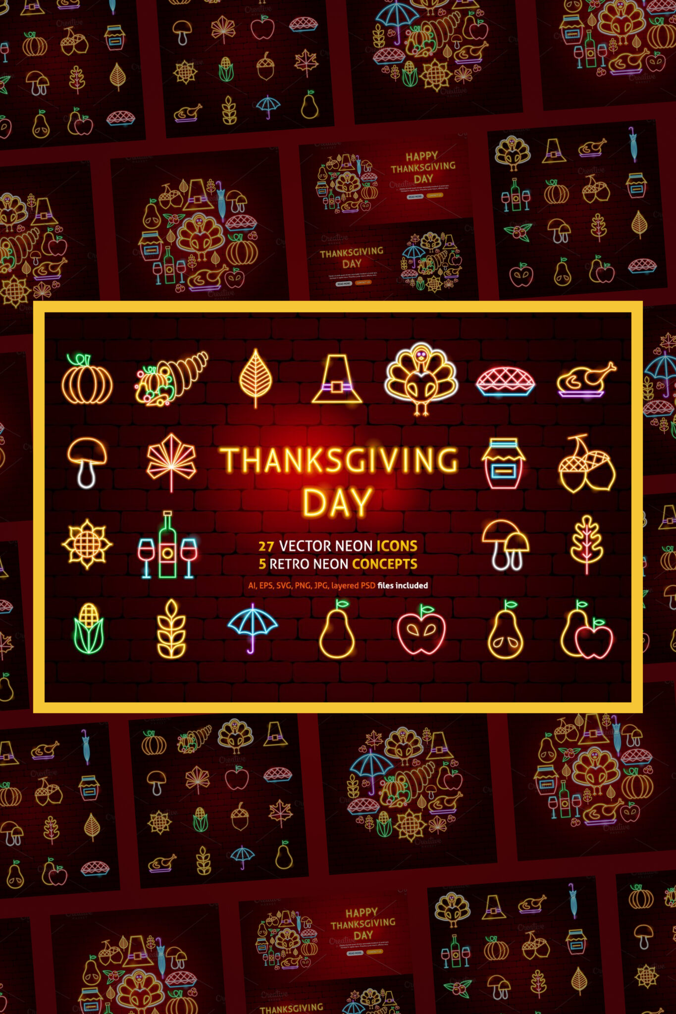 Thanksgiving Day Neon – MasterBundles