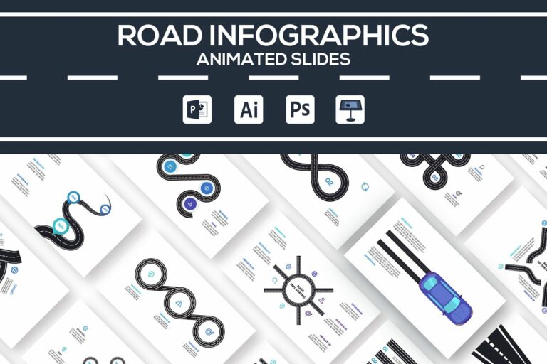 Road Animated Infographics – MasterBundles