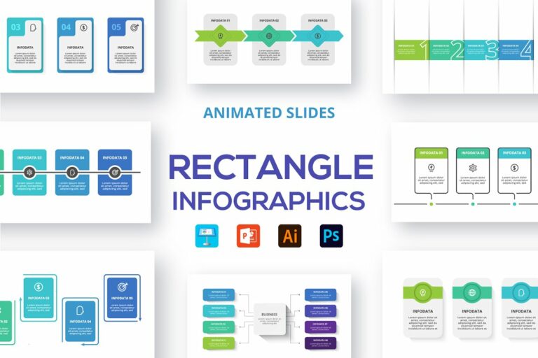 Rectangles Animated Infographics – MasterBundles