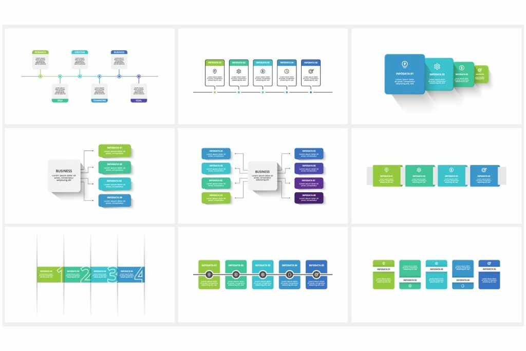 Rectangles Animated Infographics – MasterBundles