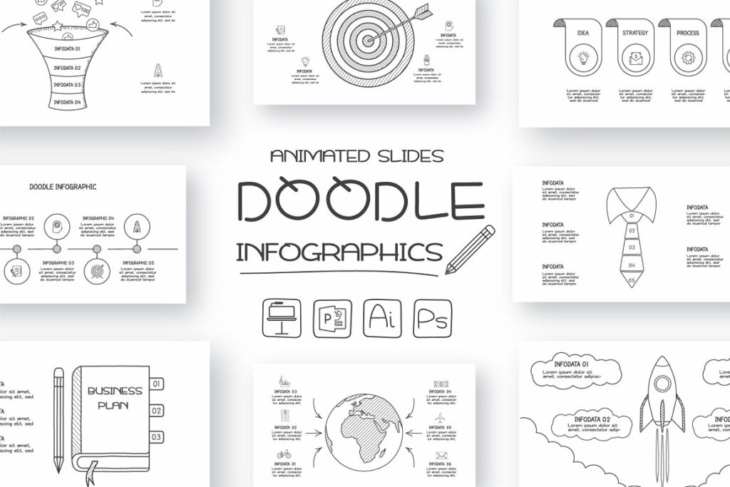 Doodle Animated Infographics – MasterBundles