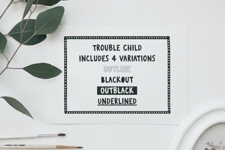 Trouble Child Display SVG Font – MasterBundles