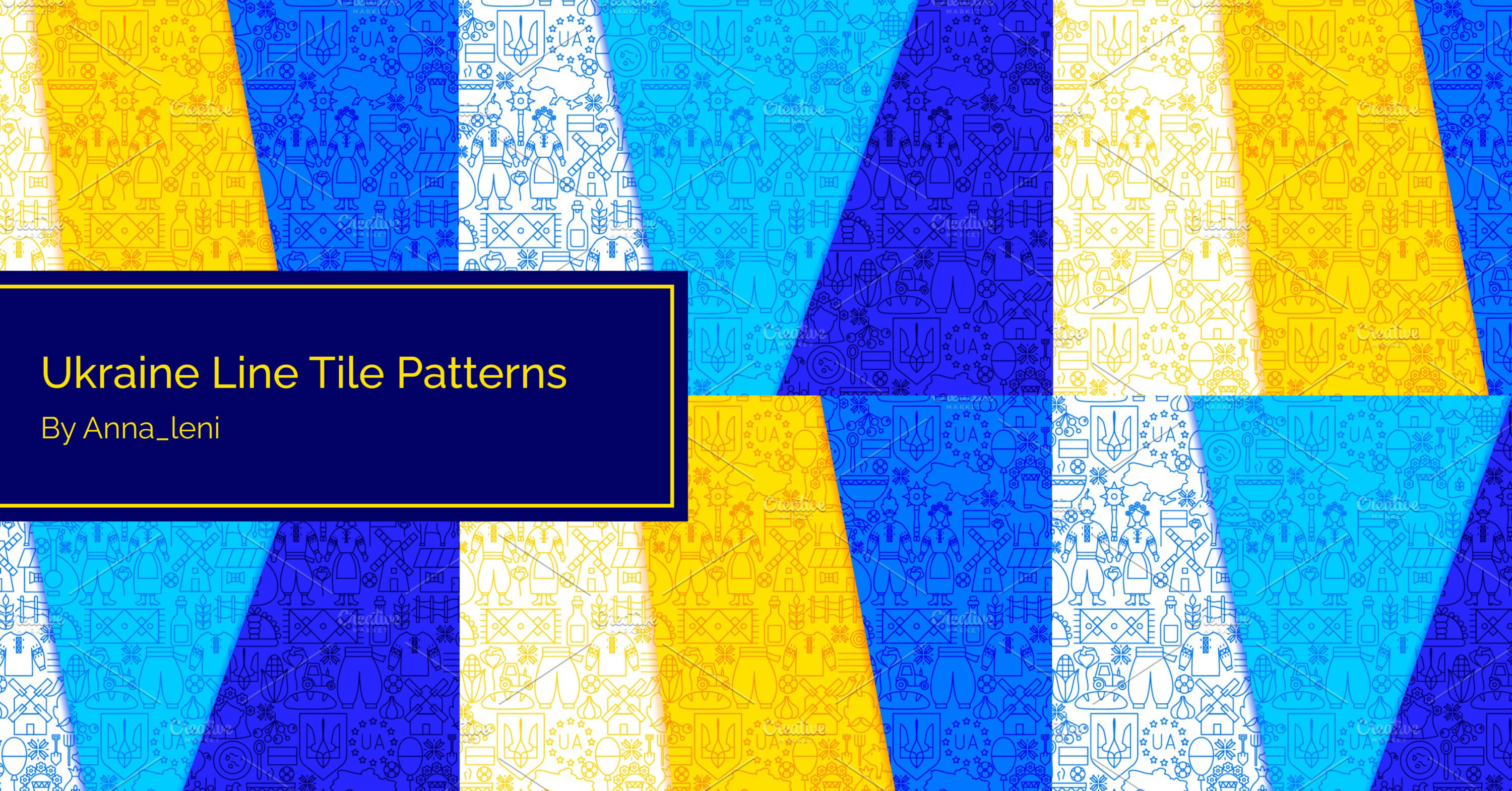 Ukraine Line Tile Patterns – MasterBundles