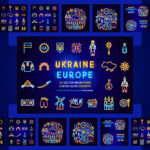 Ukraine Neon Retro Style Glowing Electric Symbols – MasterBundles