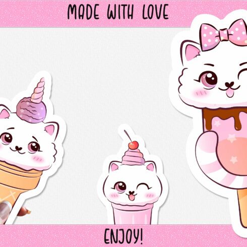 Cute Sweet Cats Printable Stickers. PNG, JPG. – MasterBundles