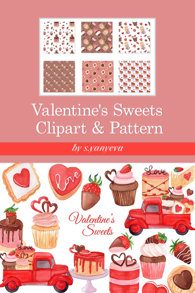 Valentine's Sweets Clipart & Pattern – MasterBundles