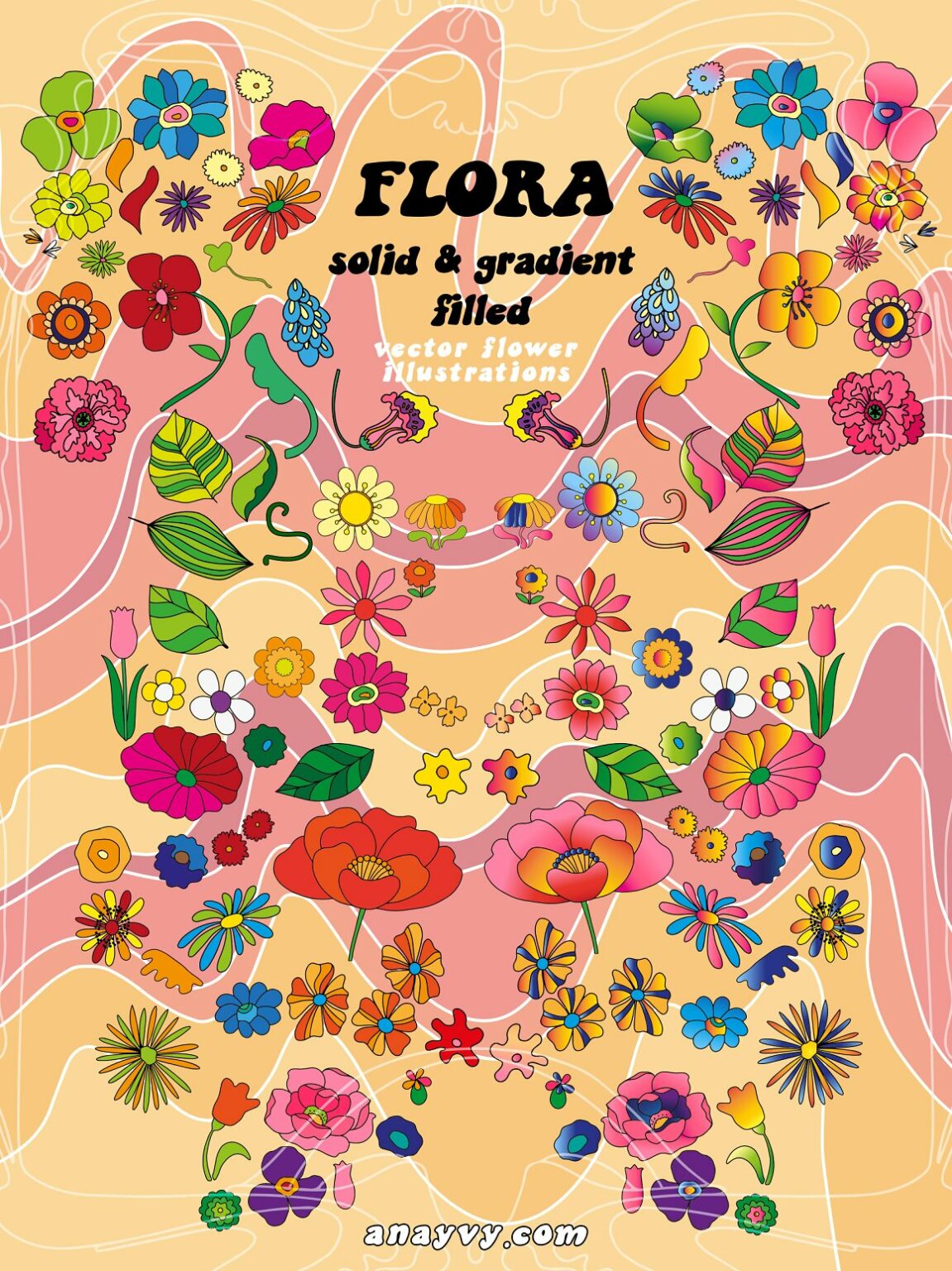 Psychedelic 70s Flower Hippie – MasterBundles