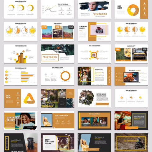 Vintages Powerpoint Template: 150+ Total Slides – MasterBundles