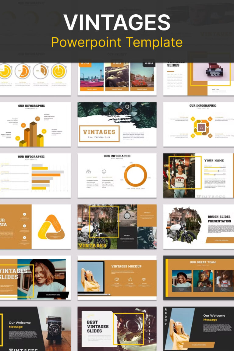 Vintages Powerpoint Template: 150+ Total Slides – MasterBundles