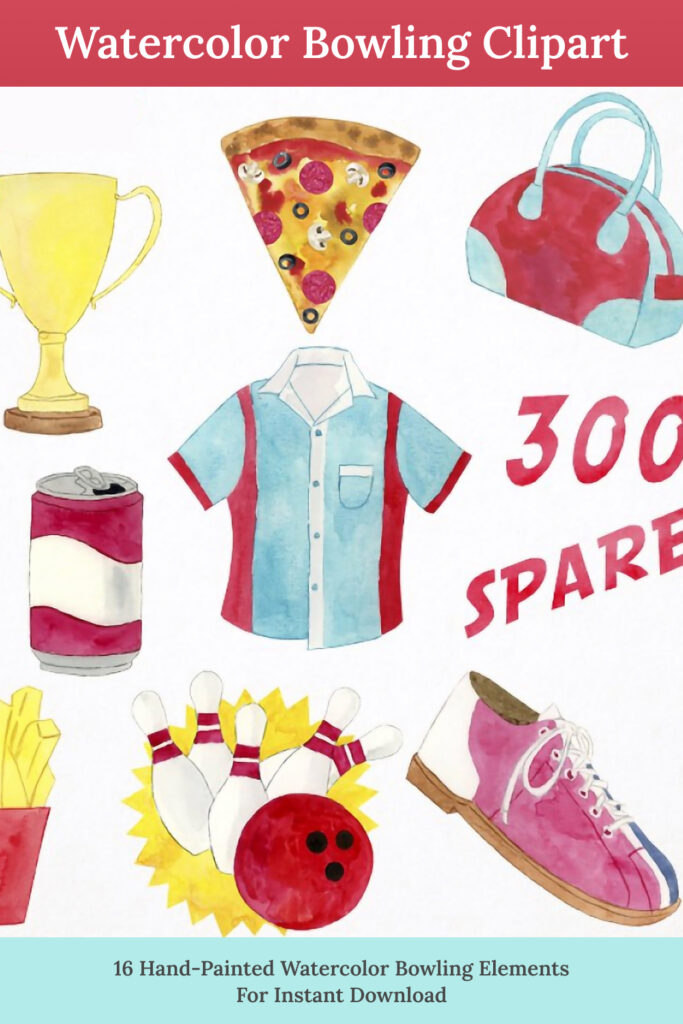 Watercolor Bowling Clipart – MasterBundles