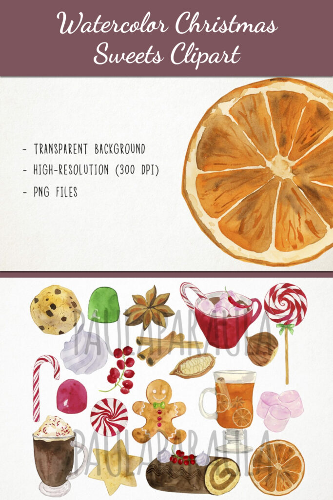 Watercolor Christmas Sweets Clipart – MasterBundles
