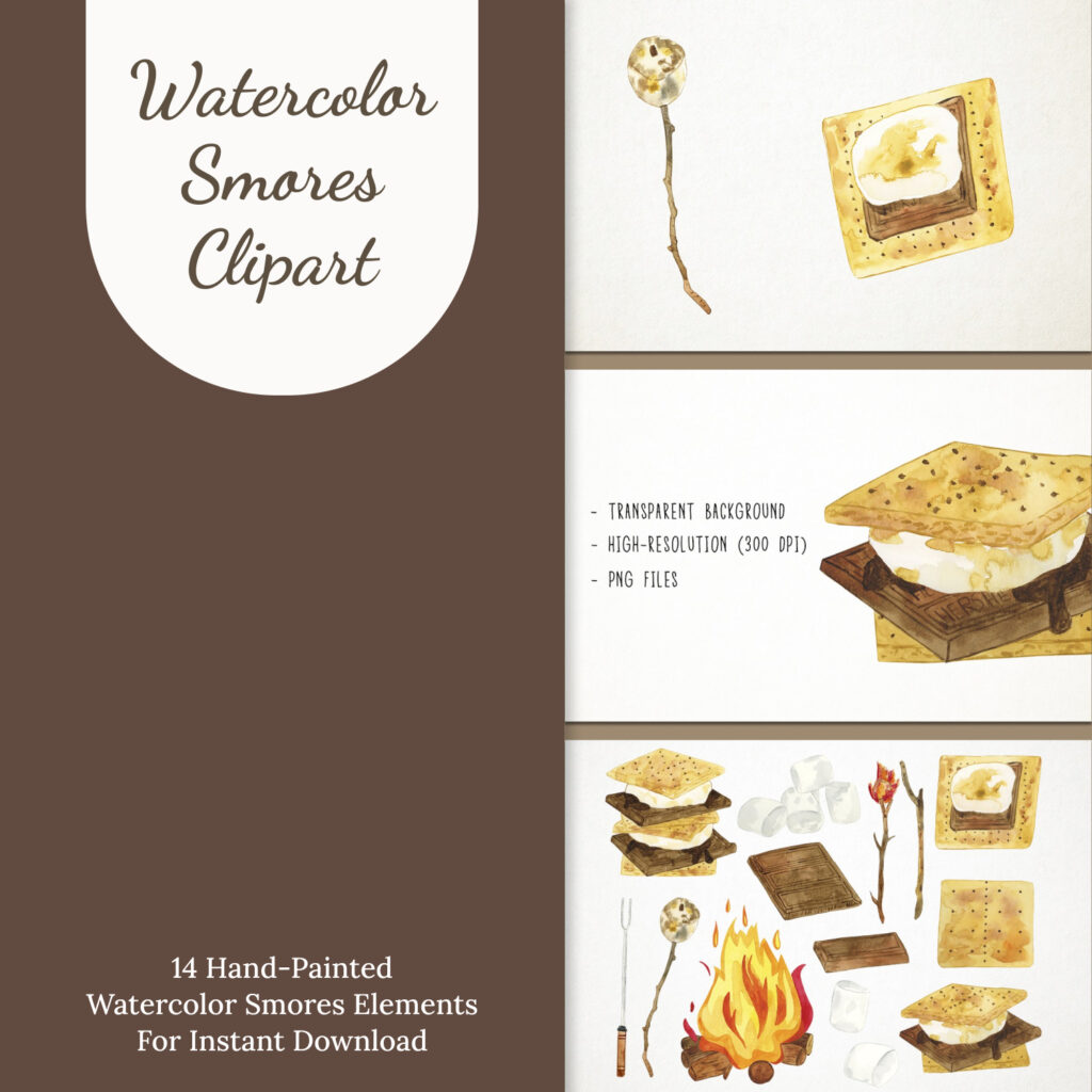 Watercolor Smores Clipart – MasterBundles