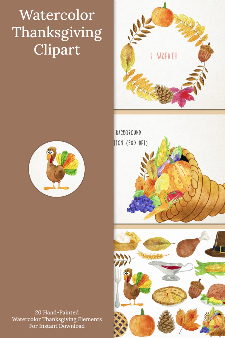 Watercolor Thanksgiving Clipart – MasterBundles