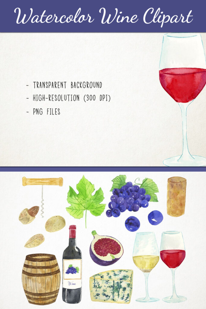 Watercolor Wine Clipart – MasterBundles