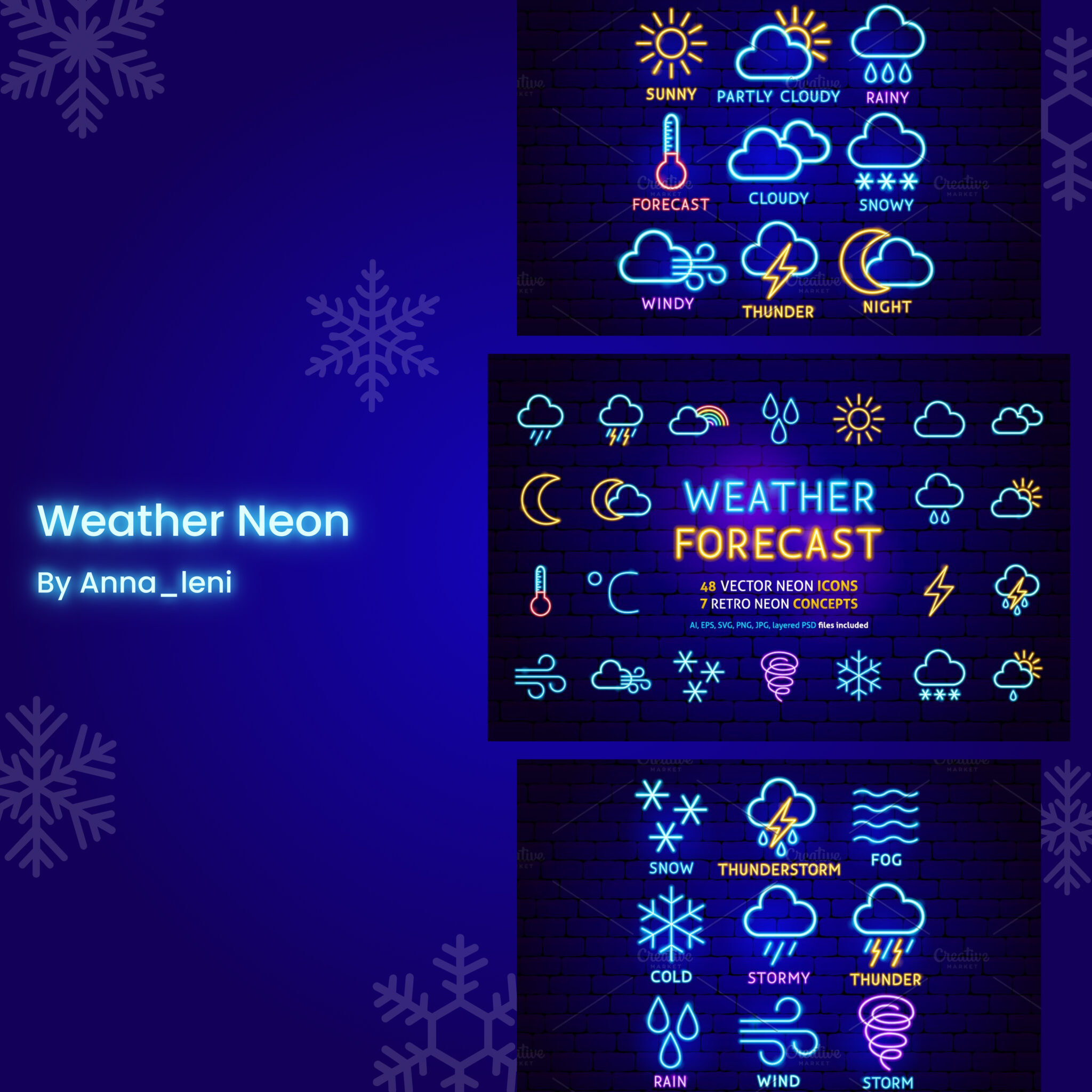 Weather Neon Symbols – MasterBundles