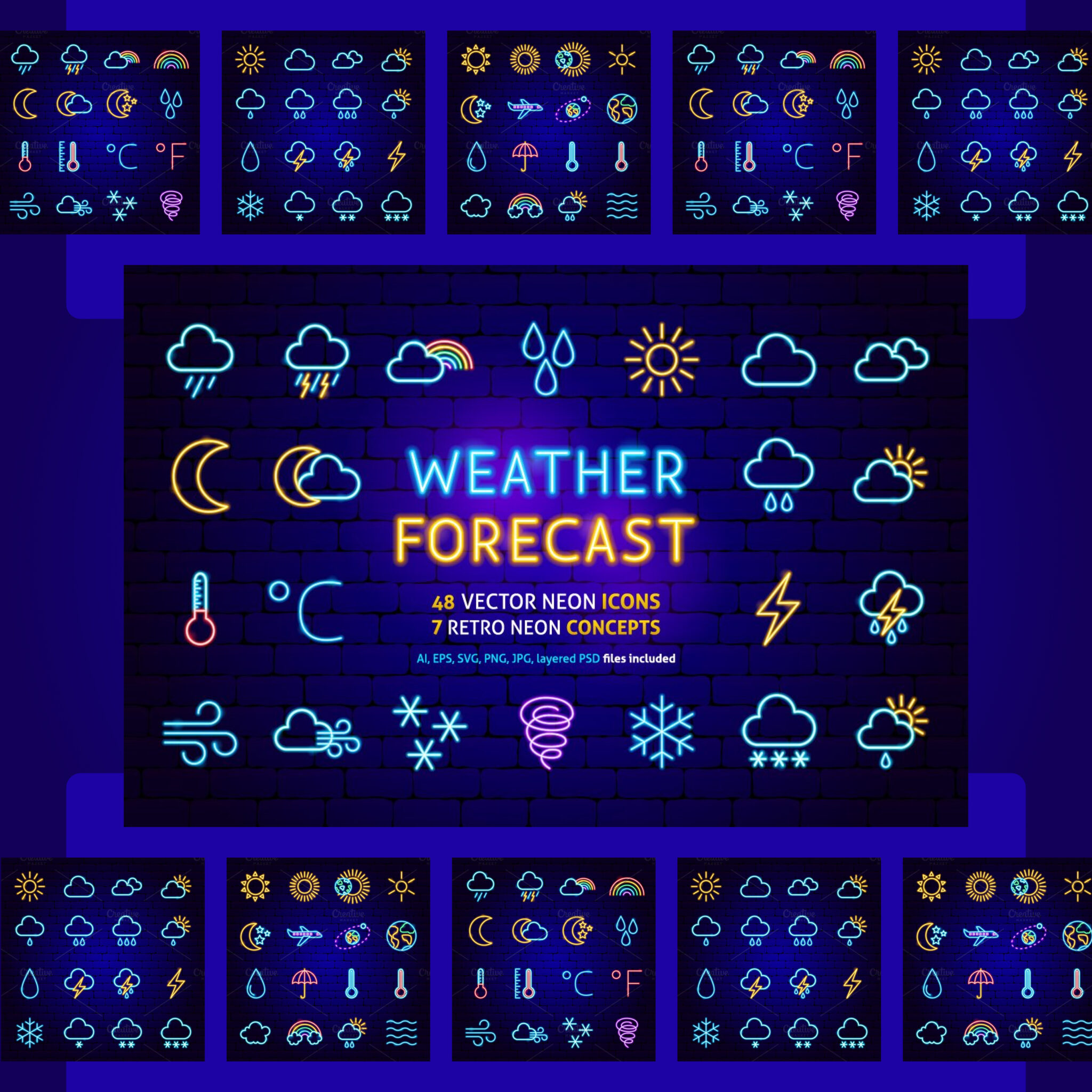 Weather Neon Symbols – MasterBundles
