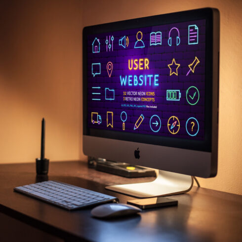 Web UI UX Neon Symbols – MasterBundles