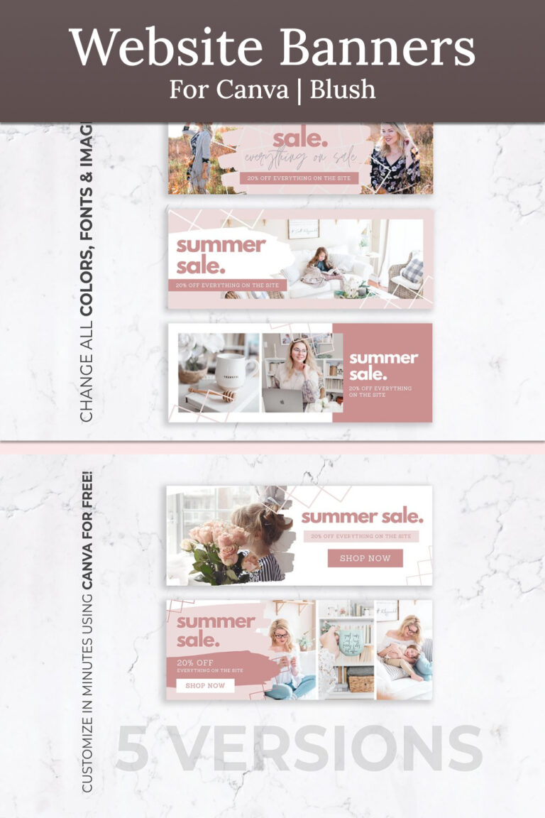 Website Banners For Canva | Blush – MasterBundles