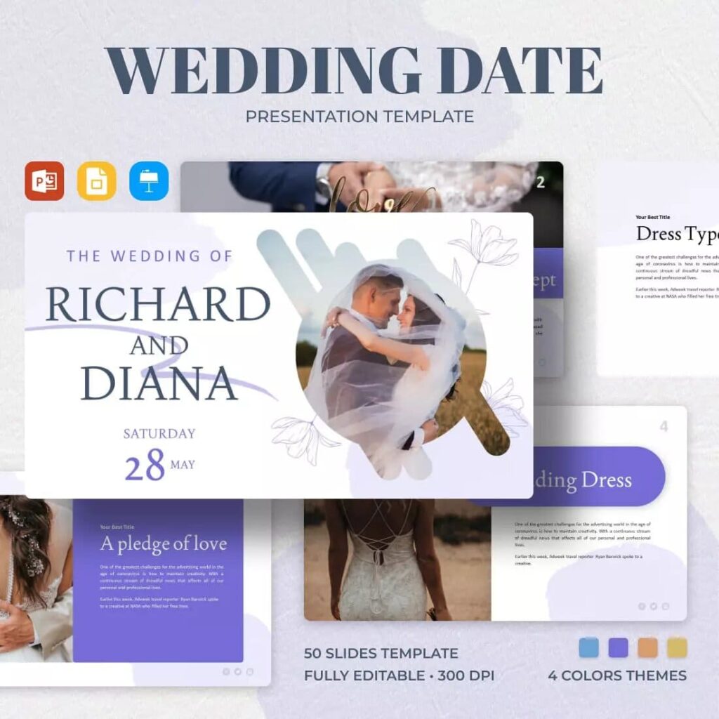 10 Elegant Wedding Powerpoint Background Template – MasterBundles