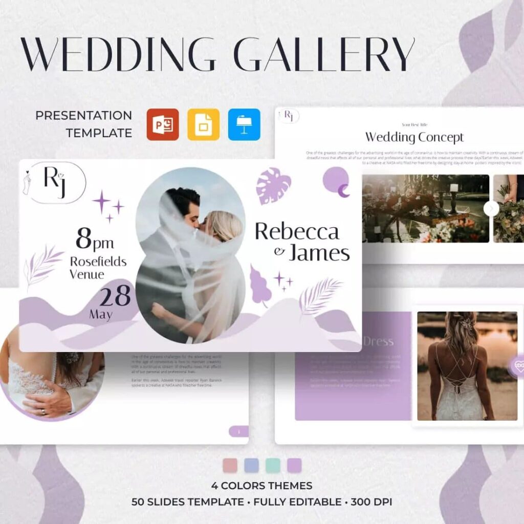 10 Elegant Wedding Powerpoint Background Template – MasterBundles