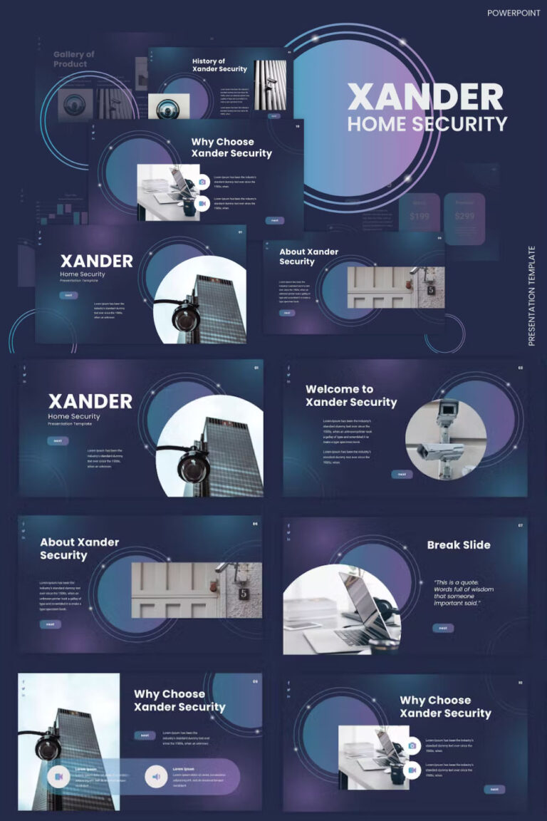 Xander - Home Security Powerpoint Template – MasterBundles