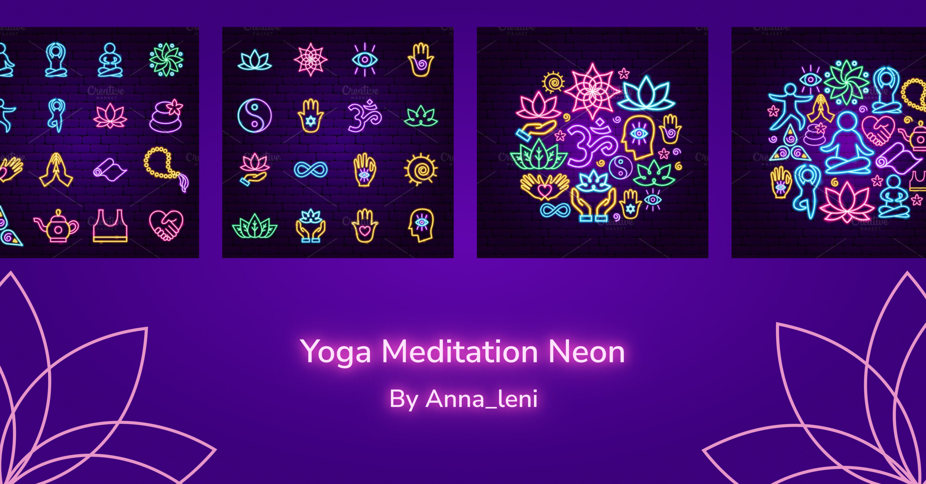 Yoga Meditation Neon – MasterBundles