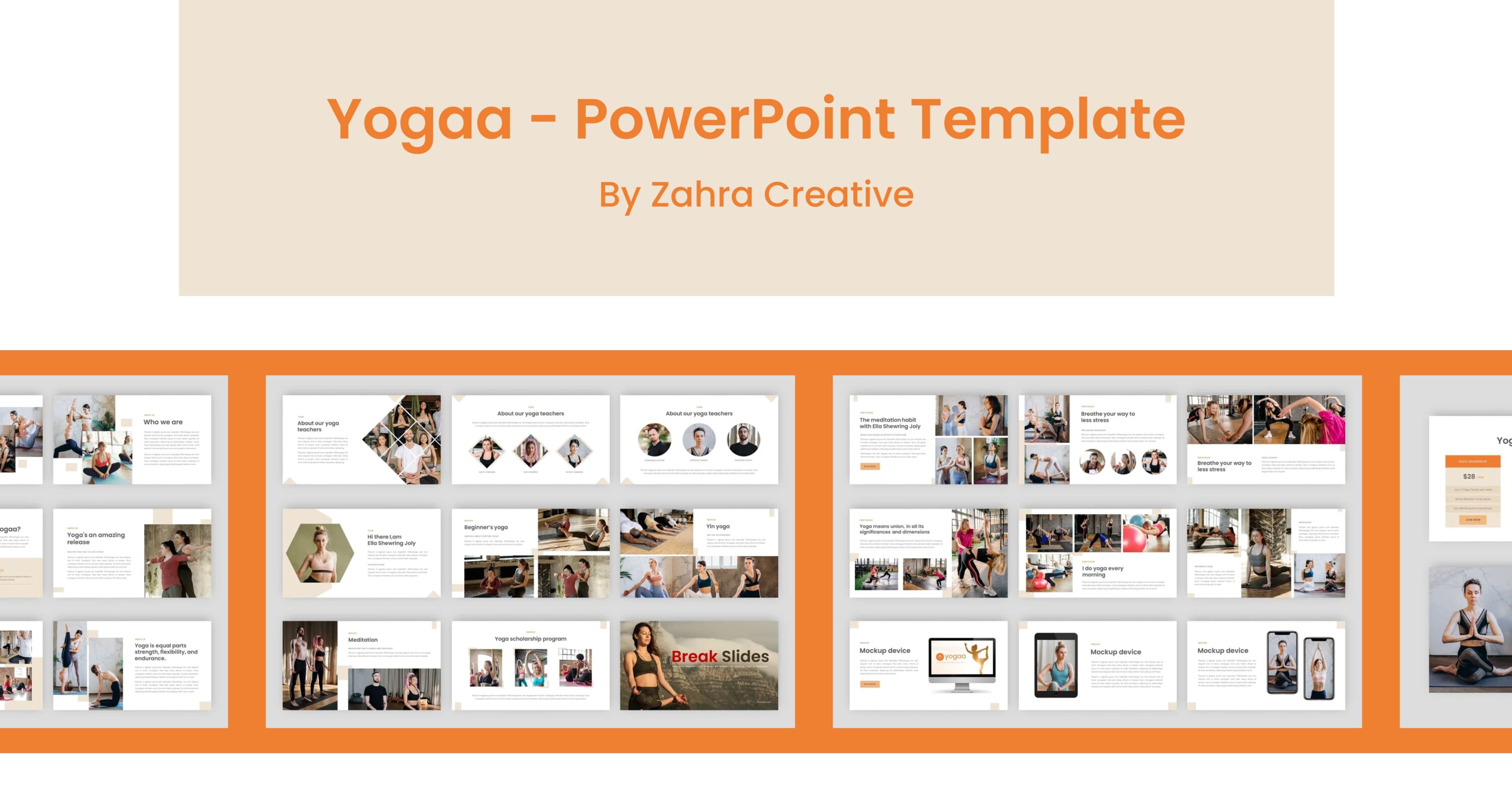 Yogaa - Yoga Gym PowerPoint Template – MasterBundles