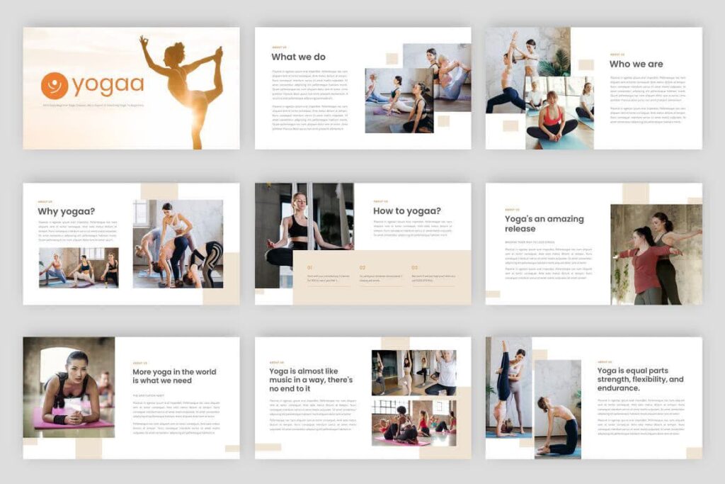 Yogaa - Yoga Gym PowerPoint Template – MasterBundles