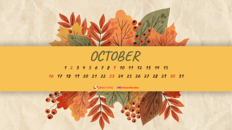 Free Leaves October Calendar – MasterBundles