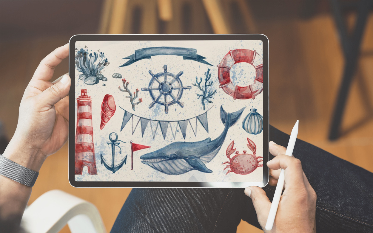 Nautical Watercolor Set – MasterBundles