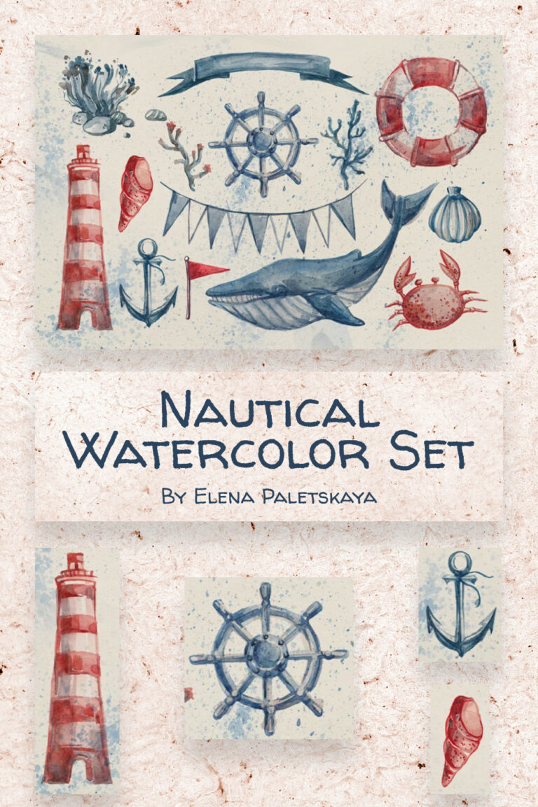 Nautical Watercolor Set – MasterBundles