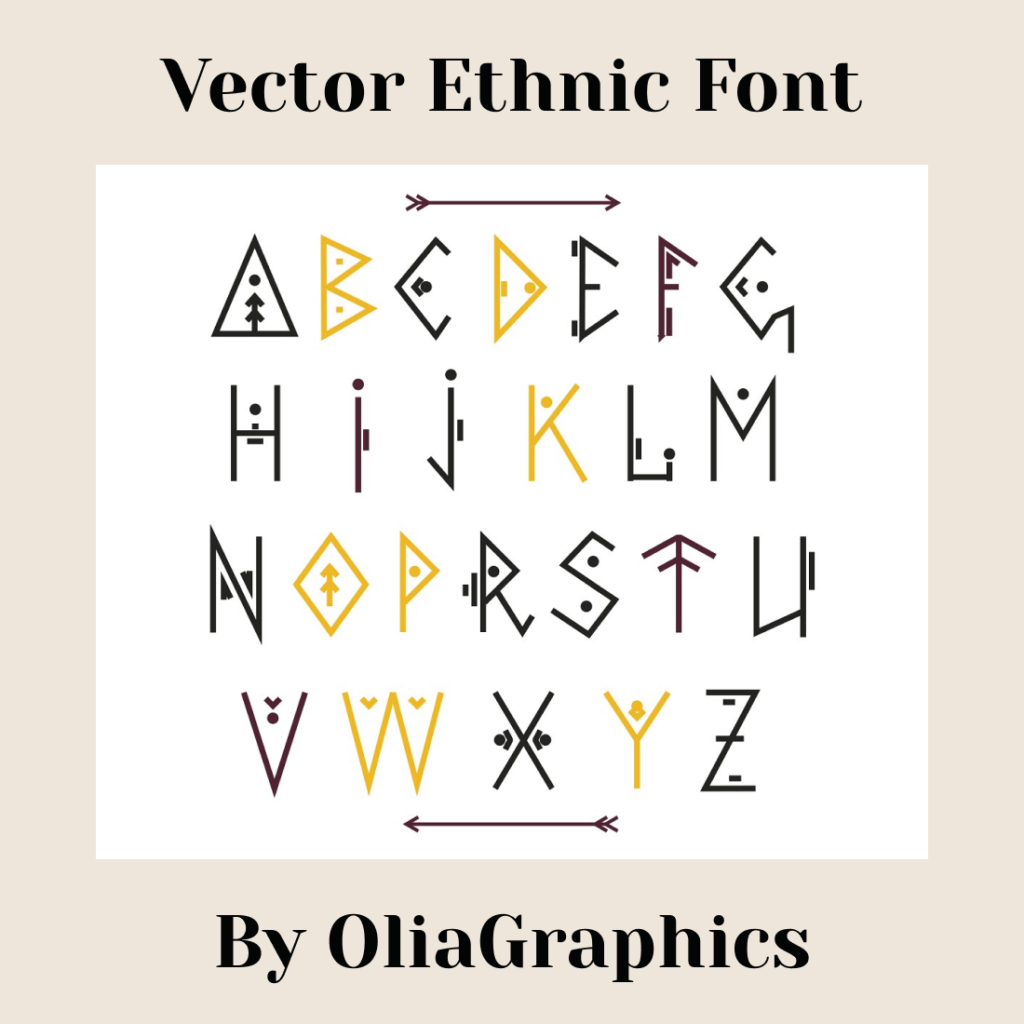 Vector Ethnic Font – MasterBundles