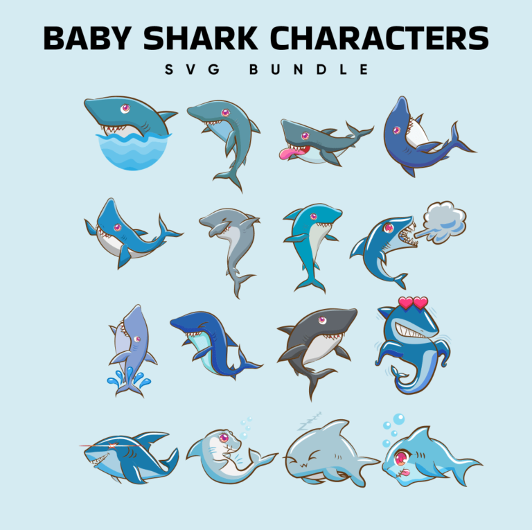 16 Baby Shark Characters SVG Files – MasterBundles