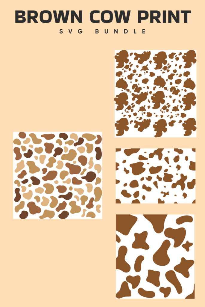 4 Brown Cow Print SVG Files – MasterBundles