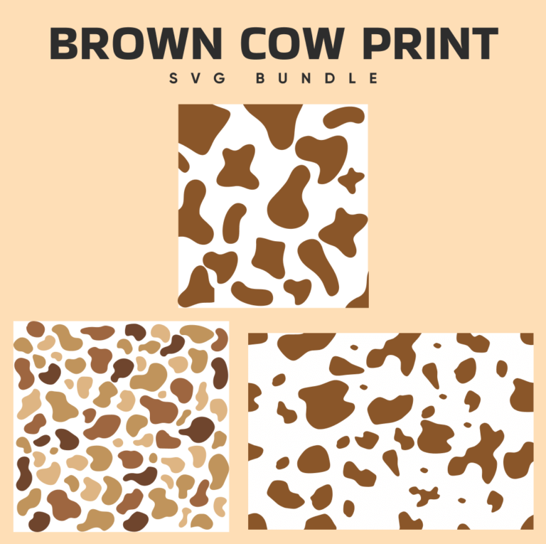 4 Brown Cow Print SVG Files – MasterBundles