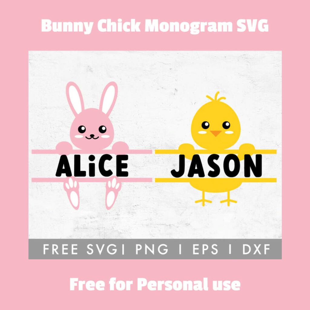 FREE Bunny Chick Monogram SVG – MasterBundles