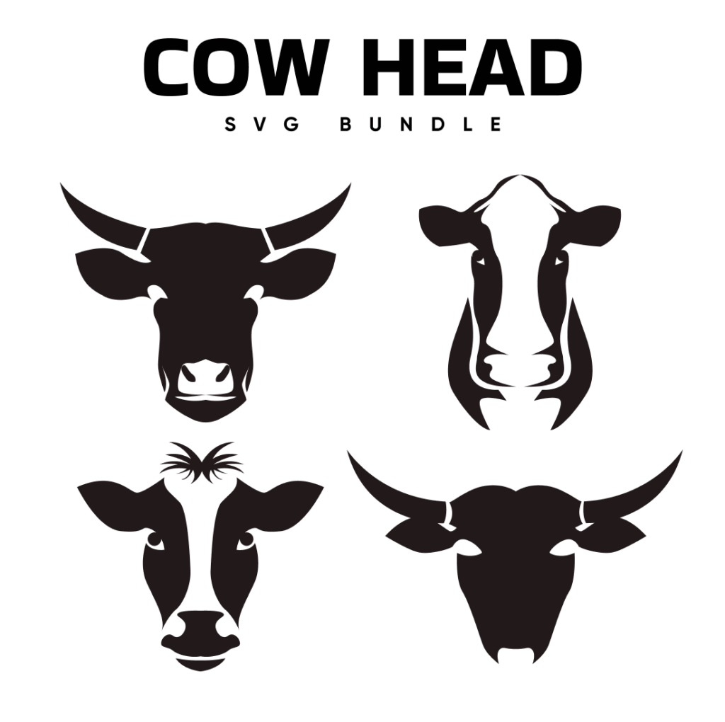 4 Cow Head SVG Designs – MasterBundles