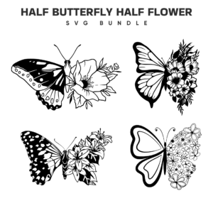 Half Butterfly Half Flower SVG – MasterBundles