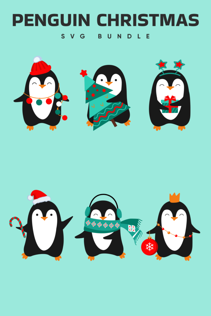 6 Penguin Christmas SVG Files – MasterBundles