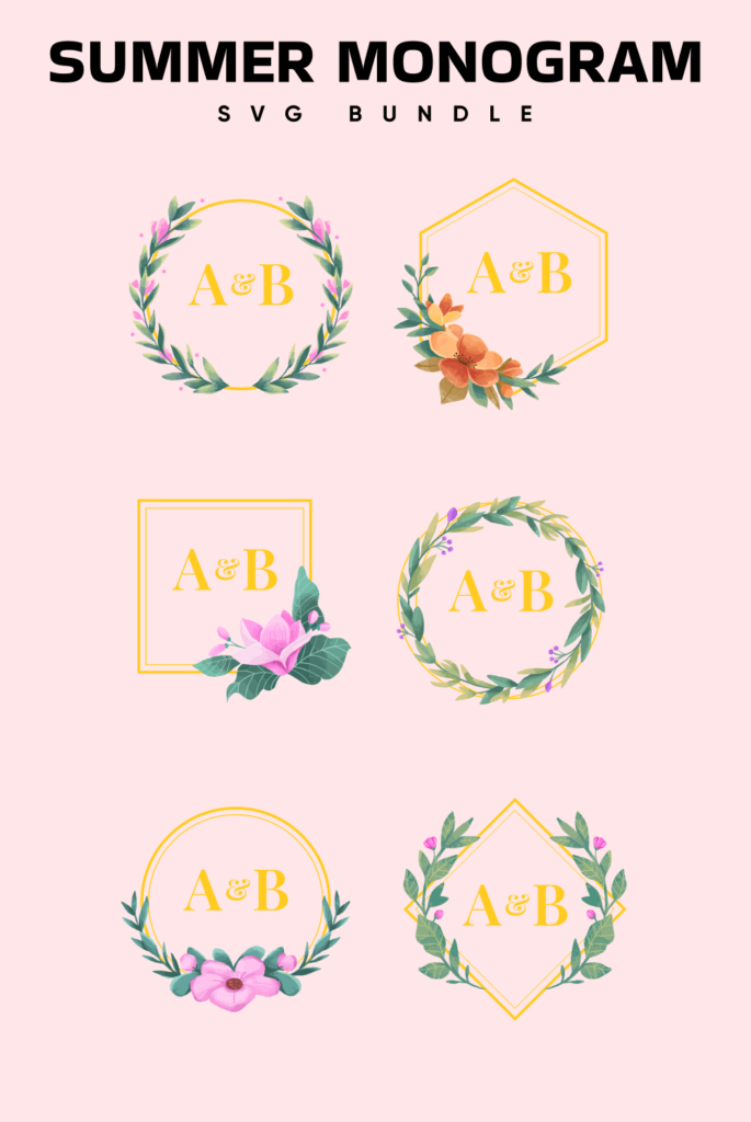 6 Summer Monogram SVG Files – MasterBundles