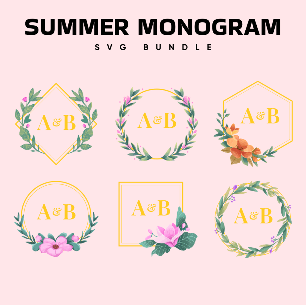 6 Summer Monogram SVG Files – MasterBundles