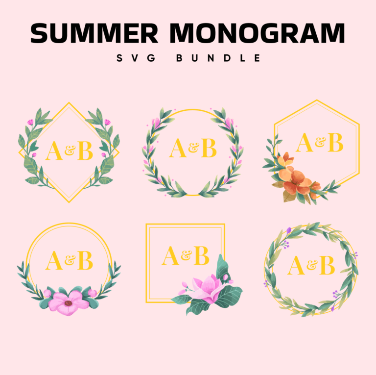 6 Summer Monogram SVG Files – MasterBundles