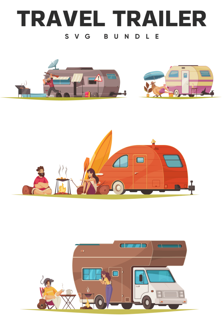 Travel Trailer SVG Free – MasterBundles