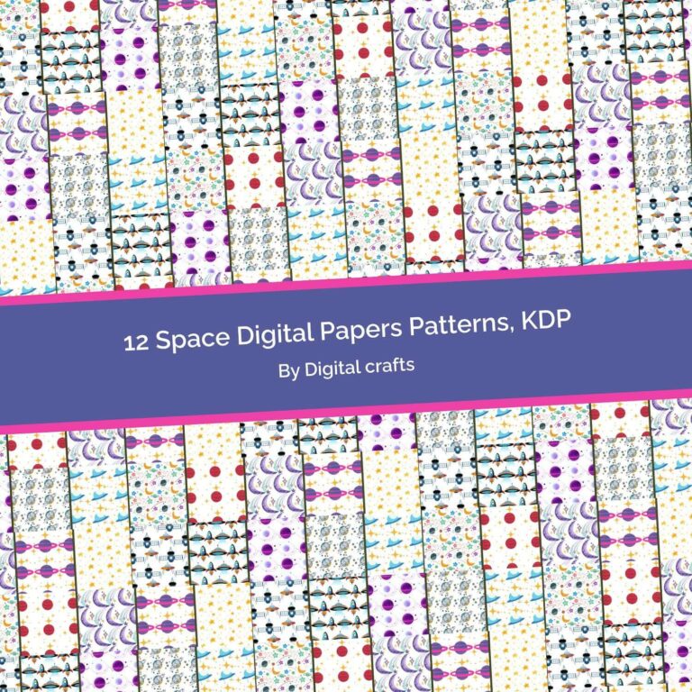 12 Space Digital Papers Patterns, Kdp – Masterbundles