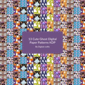 12 Cute Ghost Digital Paper Patterns KDP | Master Bundles
