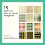 18 Sunflower Patterns Digital Background – MasterBundles