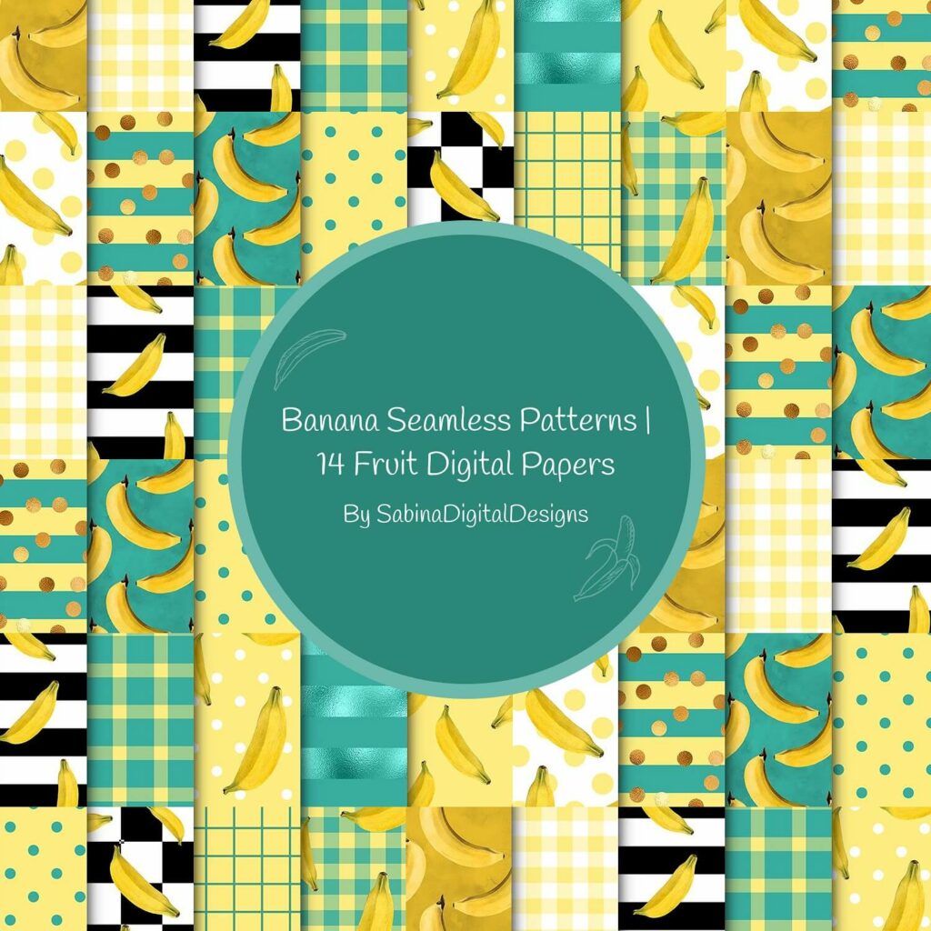Banana Seamless Patterns | 14 Fruit Digital Papers – MasterBundles
