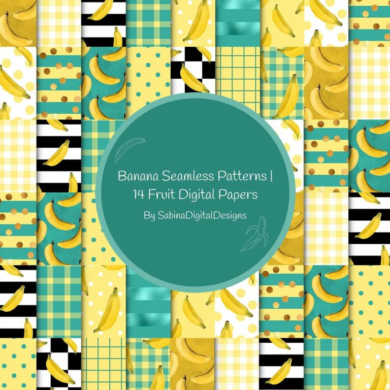 Banana Seamless Patterns | 14 Fruit Digital Papers – MasterBundles